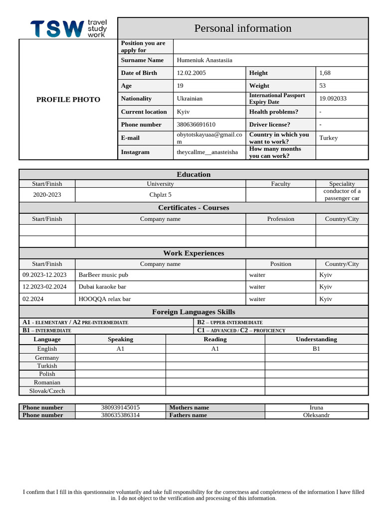 Anketa TSW 2024 2 | PDF