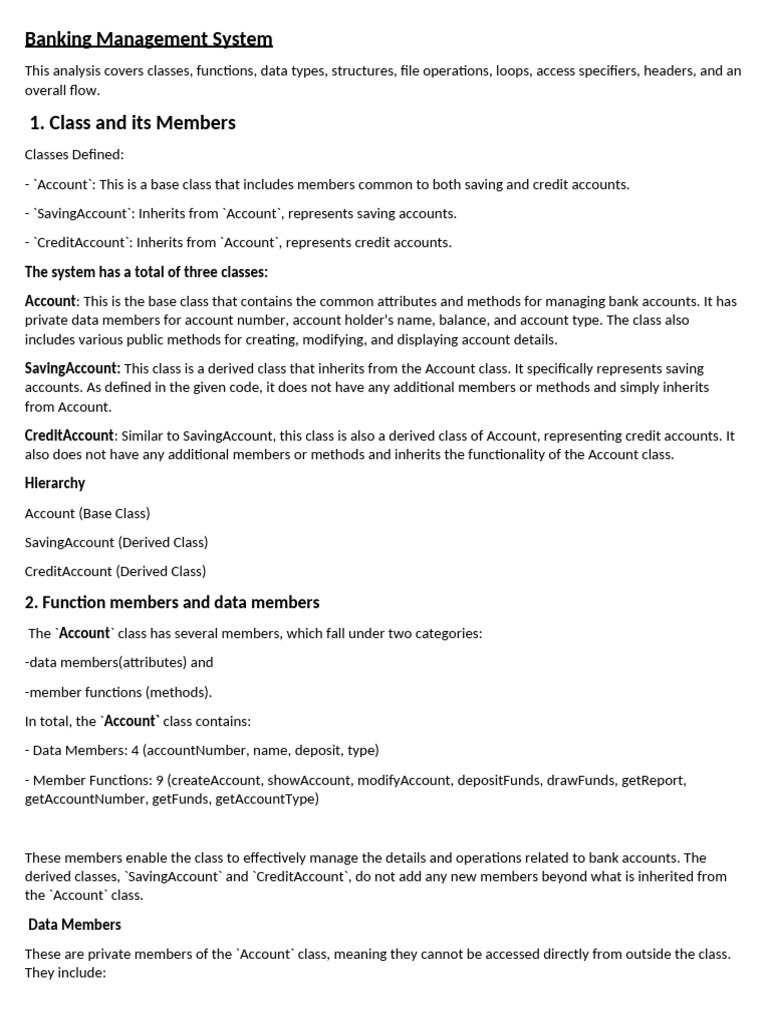 Banking Management System | PDF