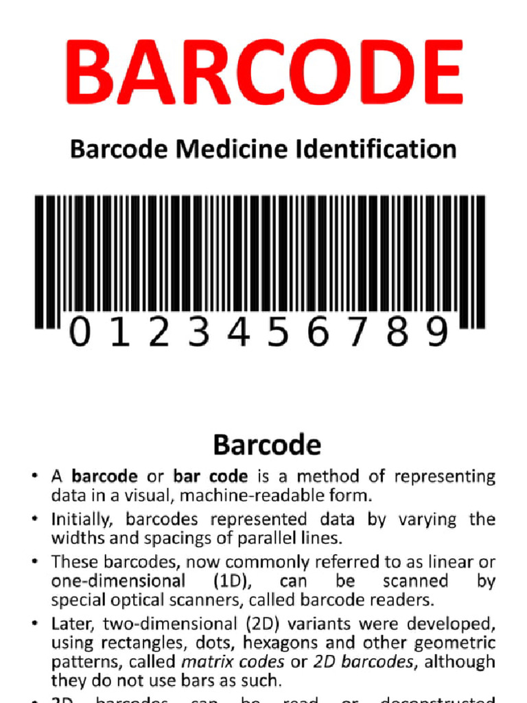 Barcode Medicine Identification | PDF