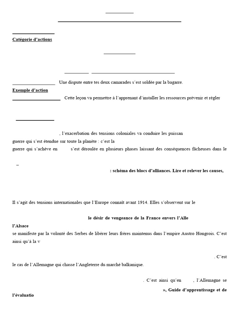 Module 3 Histoire Première APC | PDF | Traité de Versailles | Première guerre mondiale