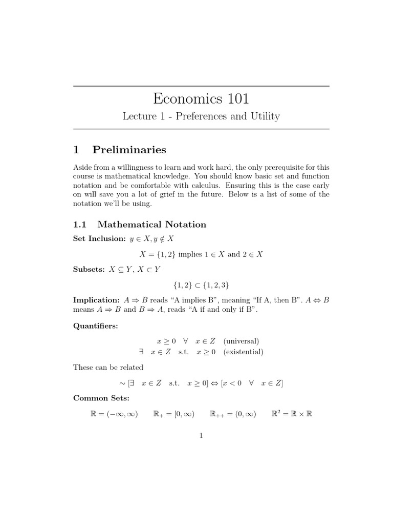 Econ101 Lecture 1 | PDF