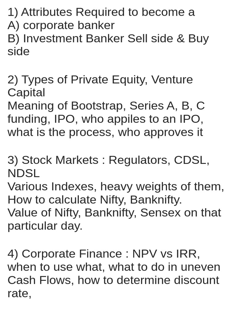Finance Topics For SIP Prep | PDF