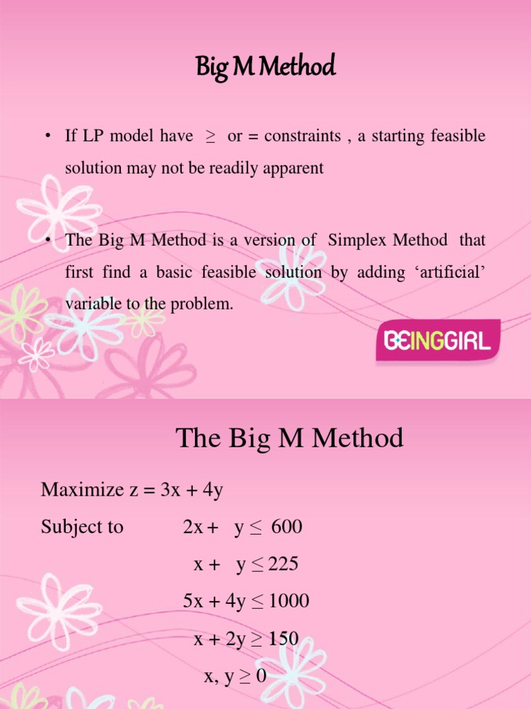 Big M Method | PDF | Mathematical Sciences | Mathematical Problem Solving