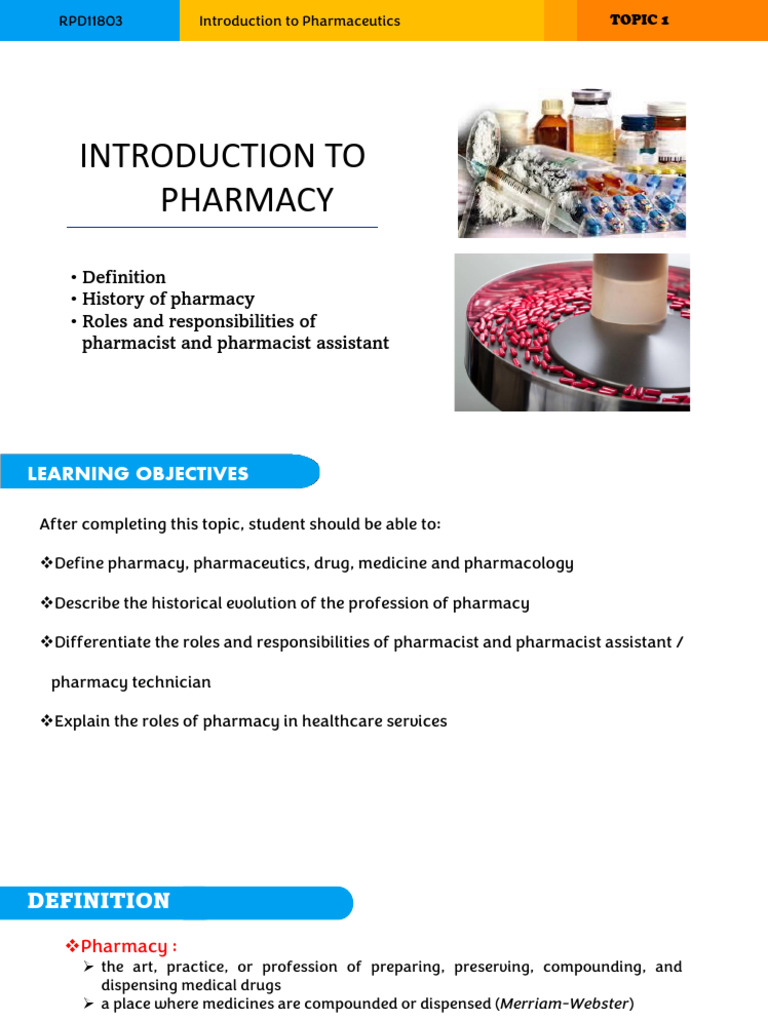 Introduction To Pharmacy | PDF