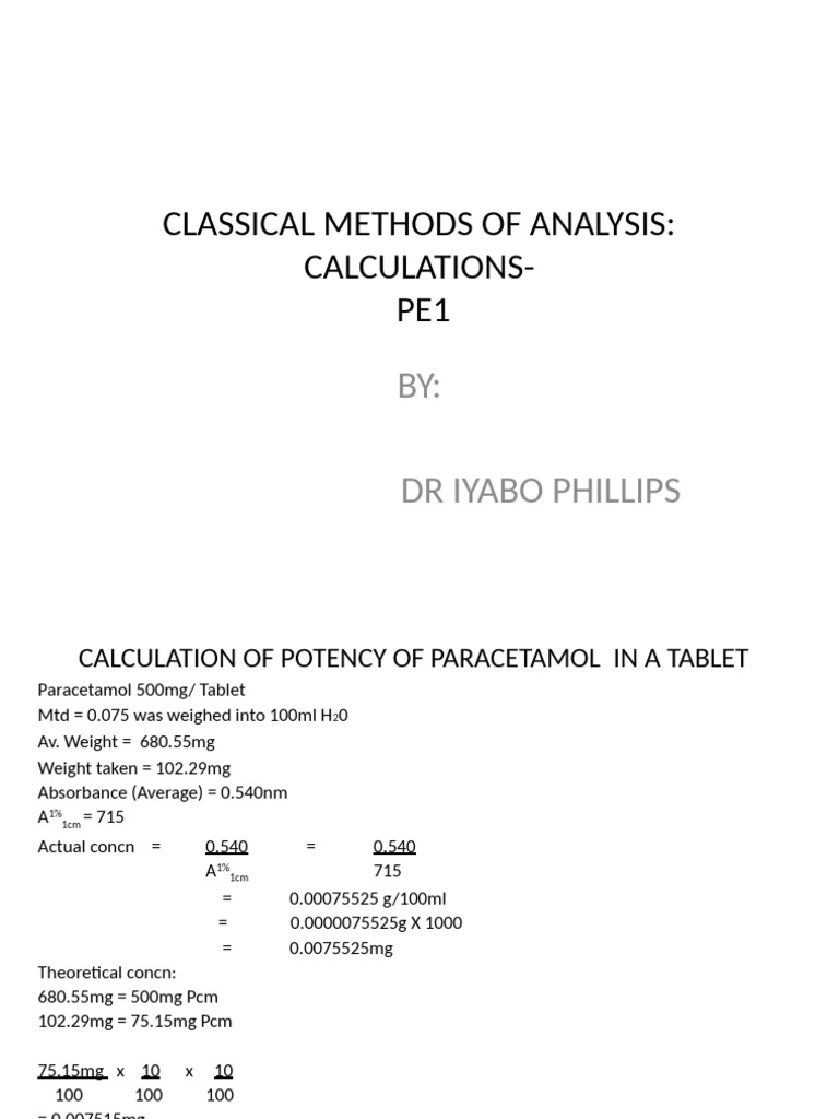 Classical Calculation | PDF