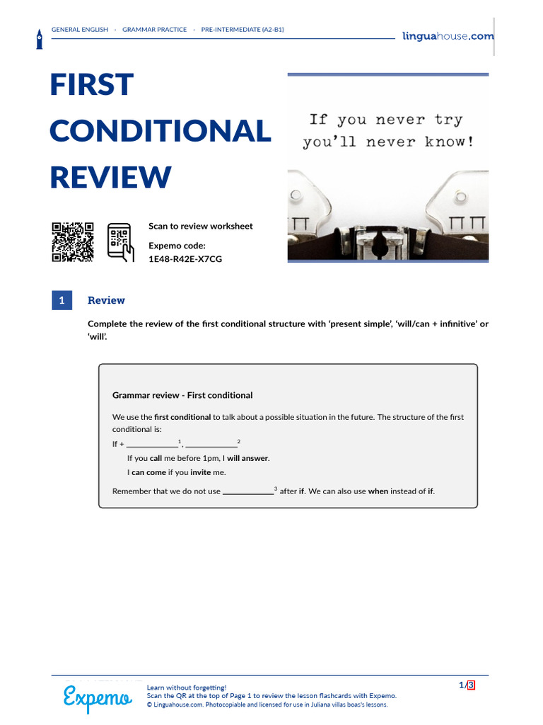 first-conditional-review-british-english-student | PDF