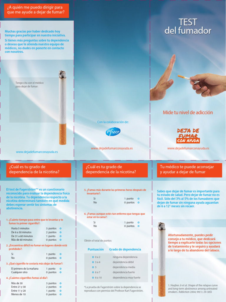 77) - TEST Del Fumador Nivel Adiccion | PDF