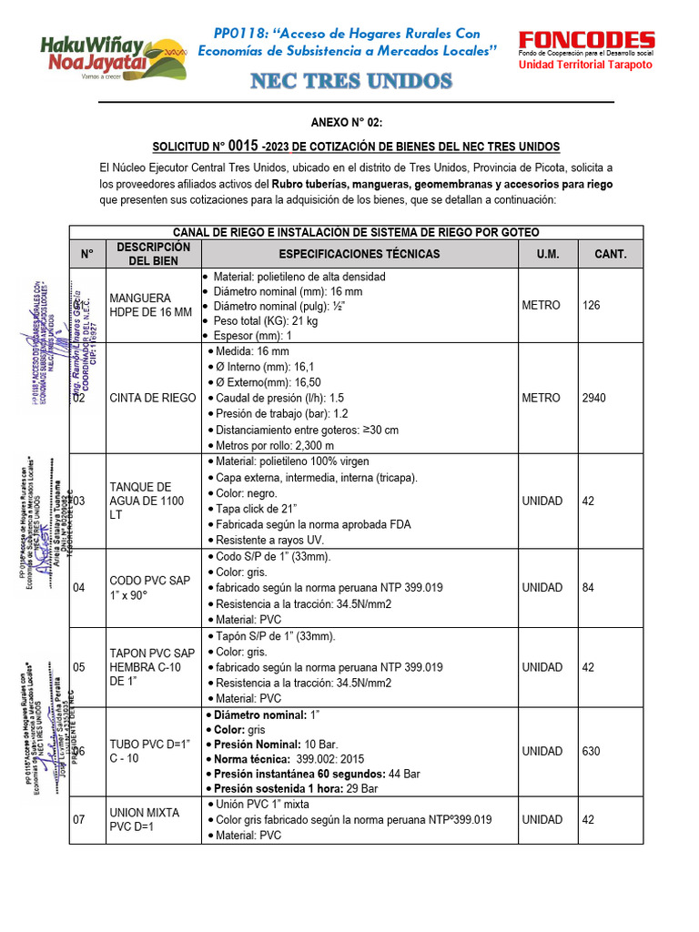 ANEXO 02 SC 015-2023-NEC Tres Unidos | PDF