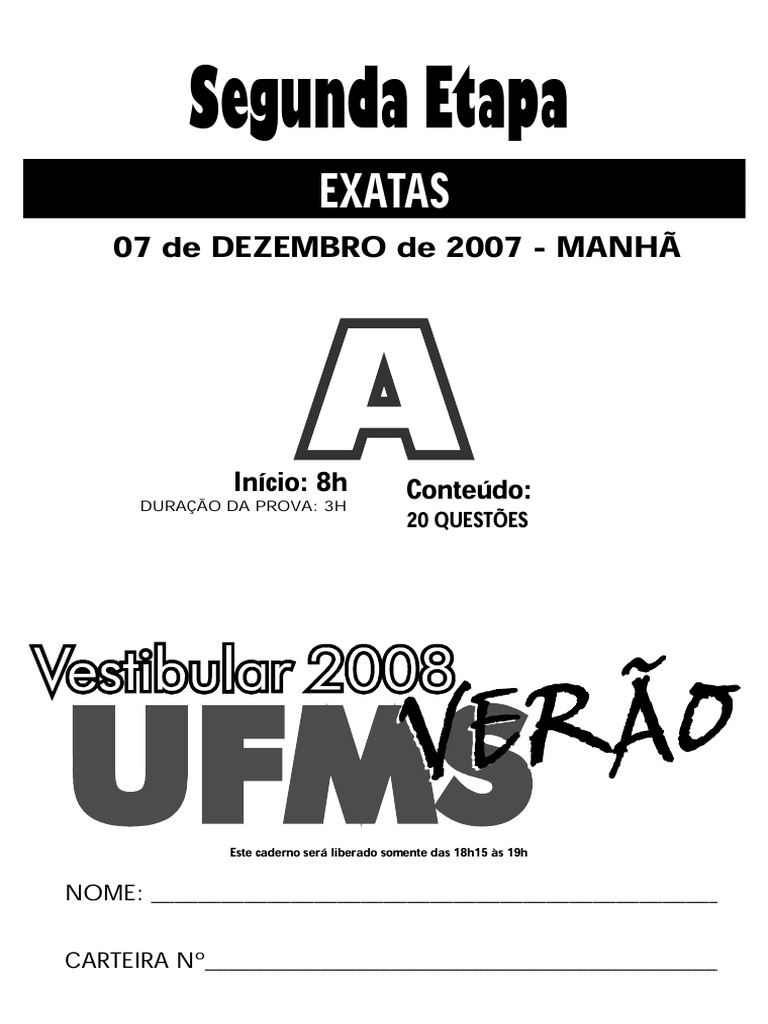UFMS2008v_Exa_P1 | PDF