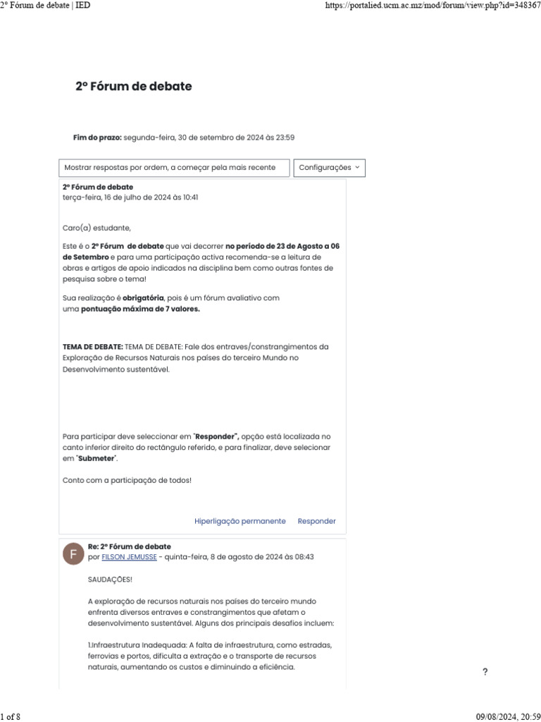 2° Fórum de Debate IED | PDF