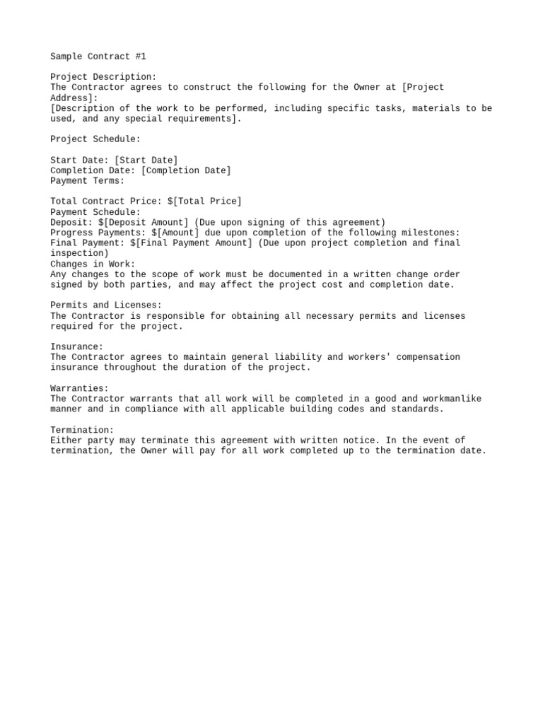 Sample Contract 1 | PDF