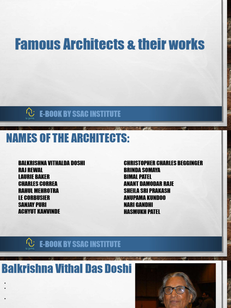 Famous Architects and Their Works | PDF