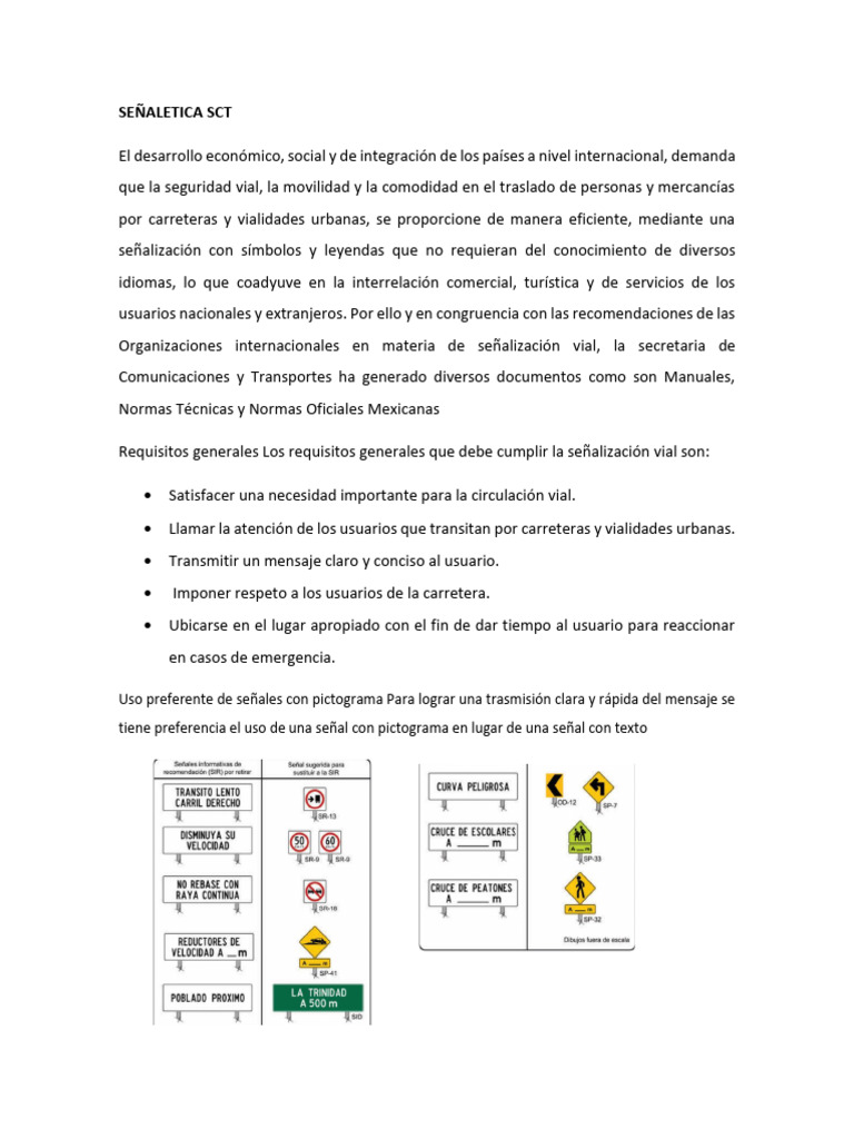 Señaletica SCT | PDF