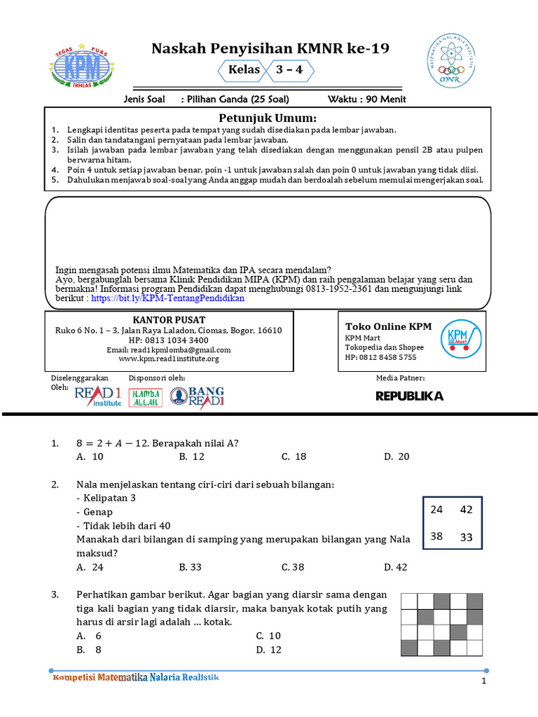 NS Penyisihan Kelas 3-4_KMNR 19 rev | PDF