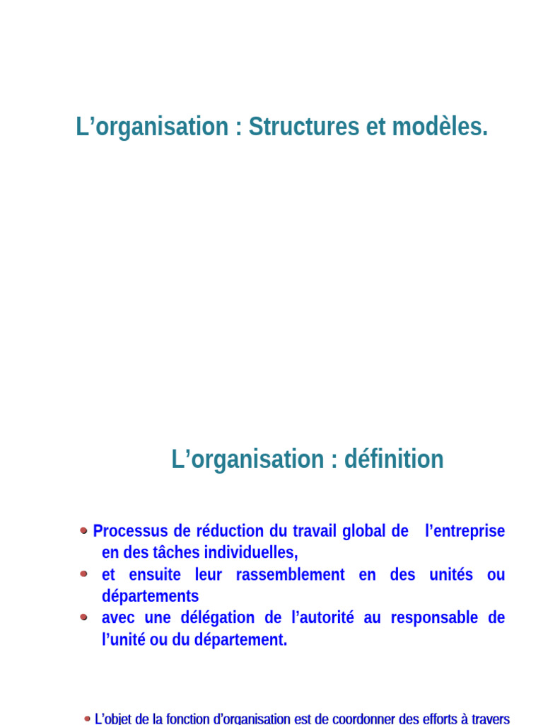 Structures Organisationnelles et Modèles | PDF | Business