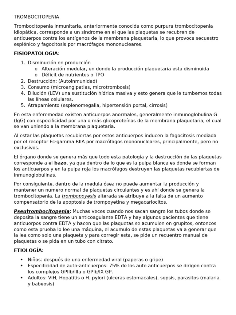 TROMBOCITOPENIA | PDF TROMBOCITOPENIA | PDF