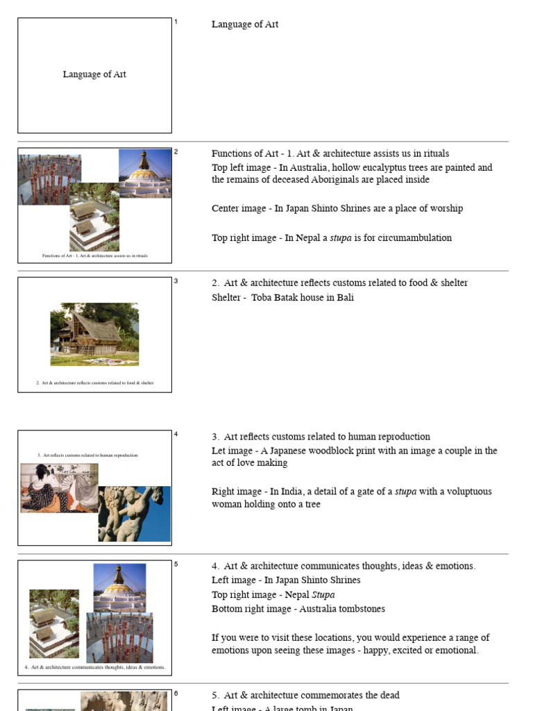 1 Language of Art Asian Notes | PDF