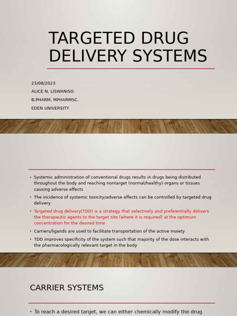 Unit 2 - Targeted Drug Delivery Systems | PDF