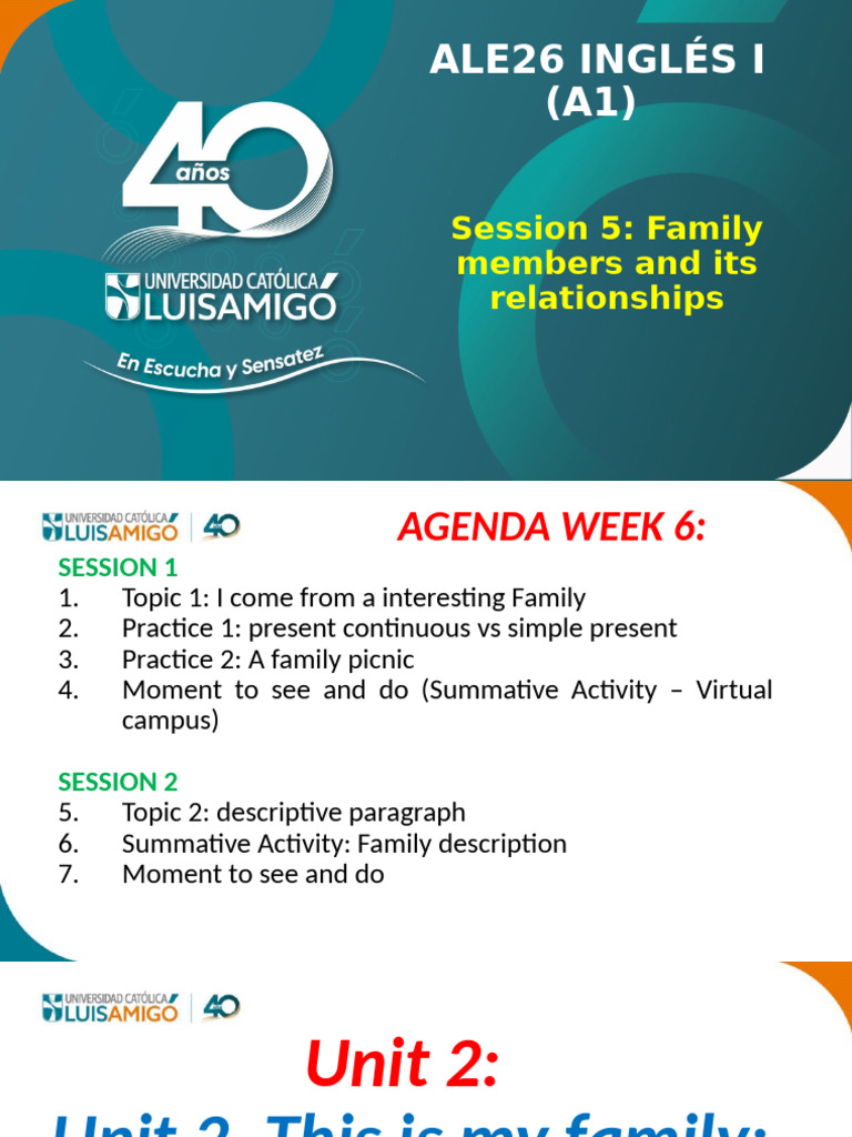 Session 6 - English A1 Family Picnic, Present Continuous and ...