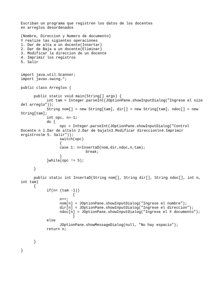 Escriban Un Programa Que Registren | PDF