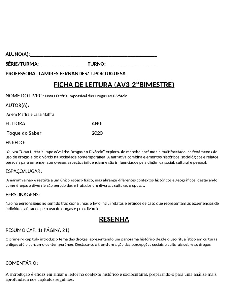 Ficha de Leitura Av3 | PDF