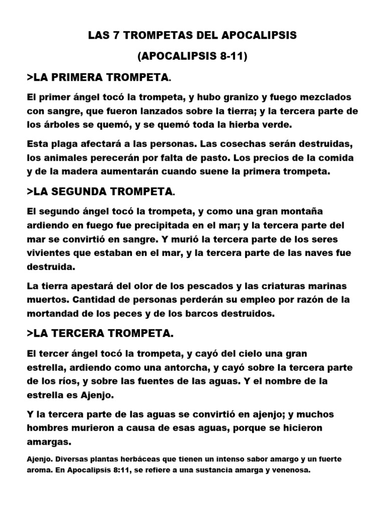 Las 7 Trompetas Del Apocalipsis | PDF