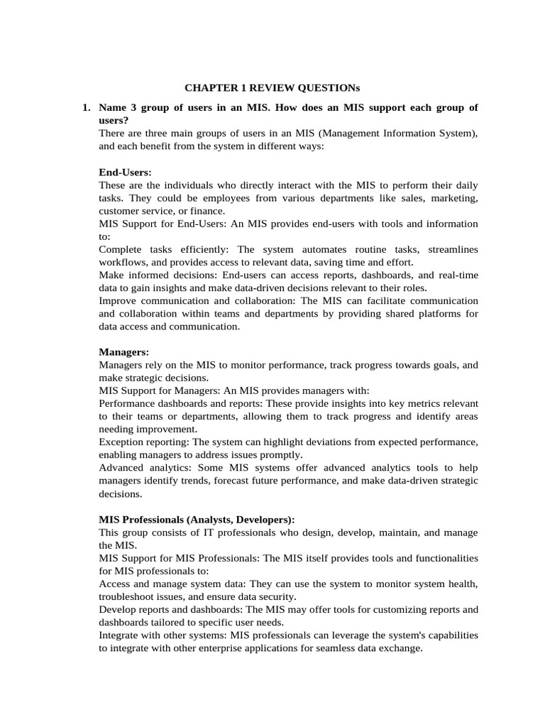 Chapter 1 Intro To Mis | PDF