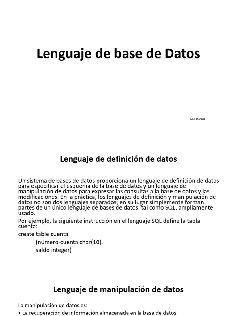 Lenguaje de Base de Datos 2023 | PDF