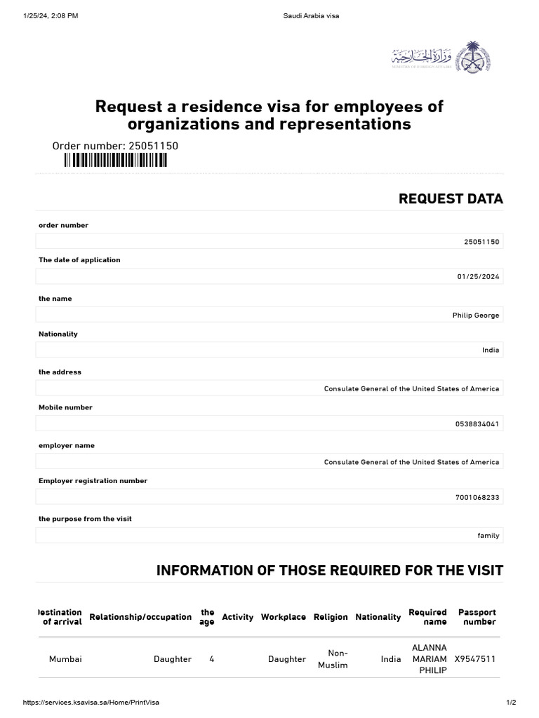 Saudi Arabia Visa | PDF
