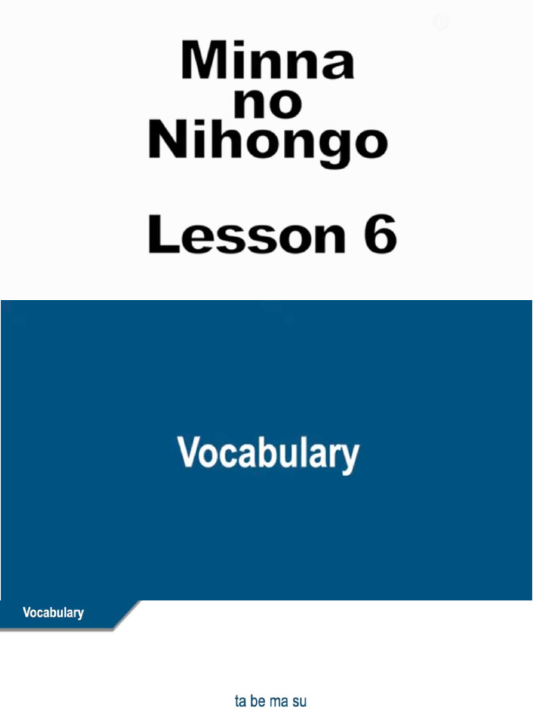 Lesson 6 Mina No Nihongo-1 | PDF