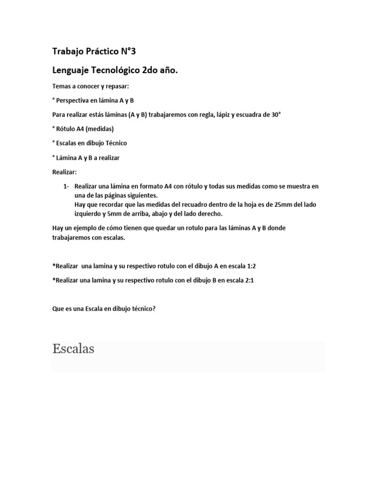 Lenguaje Tec 2do (Dibujo Tec) T.P N°3 Lámina Rótulo, A y B - Prof Sidorowicz y Prof Pastrana | PDF