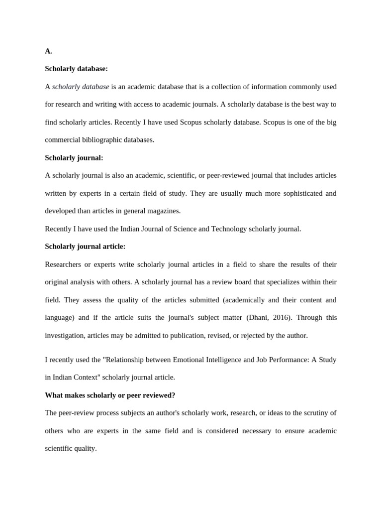 What Is A Scholarly Database | PDF