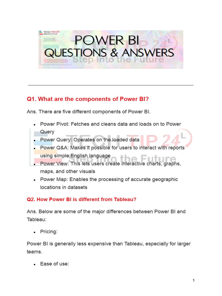 Powerbi Q&a | PDF