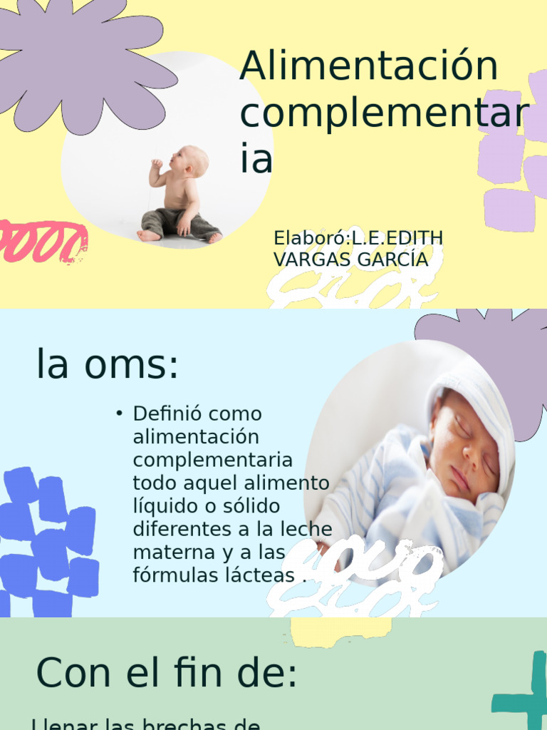 Alimentación Complementar Ia: Elaboró:L.E.EDITH Vargas García | PDF