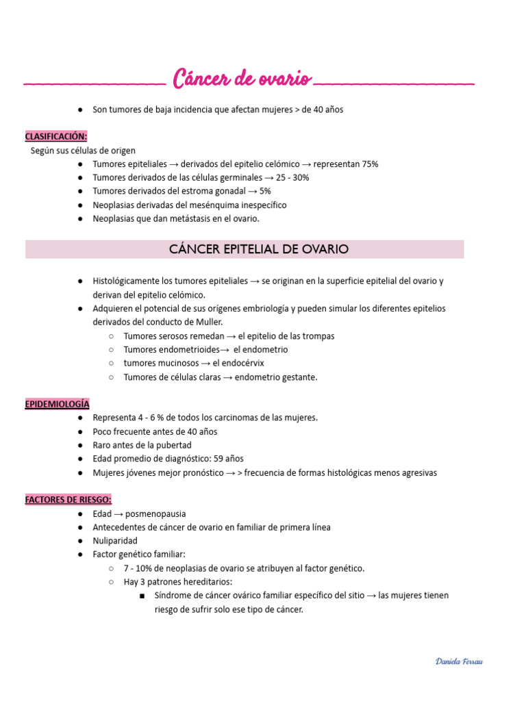 Cancer de Ovario | PDF