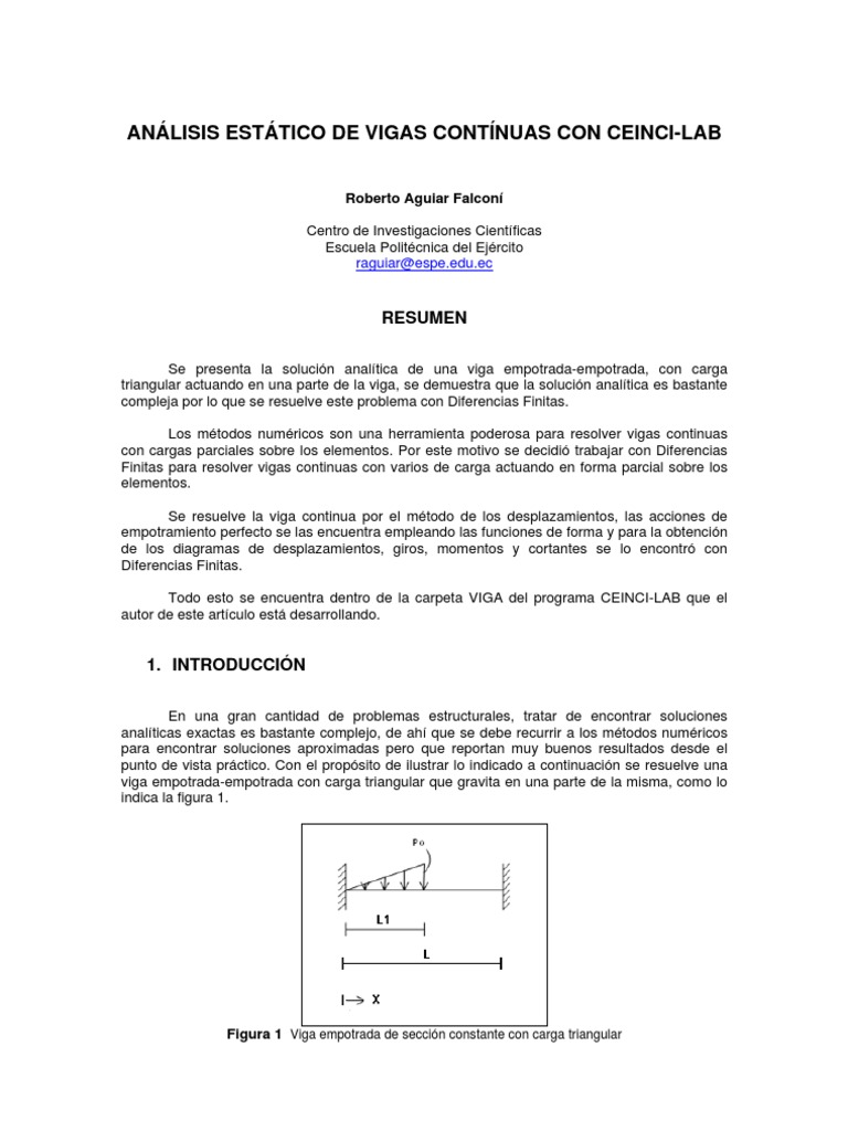 Articulo1 Sobre Vigas Continuas | PDF | Ecuaciones | Ecuaciones diferenciales