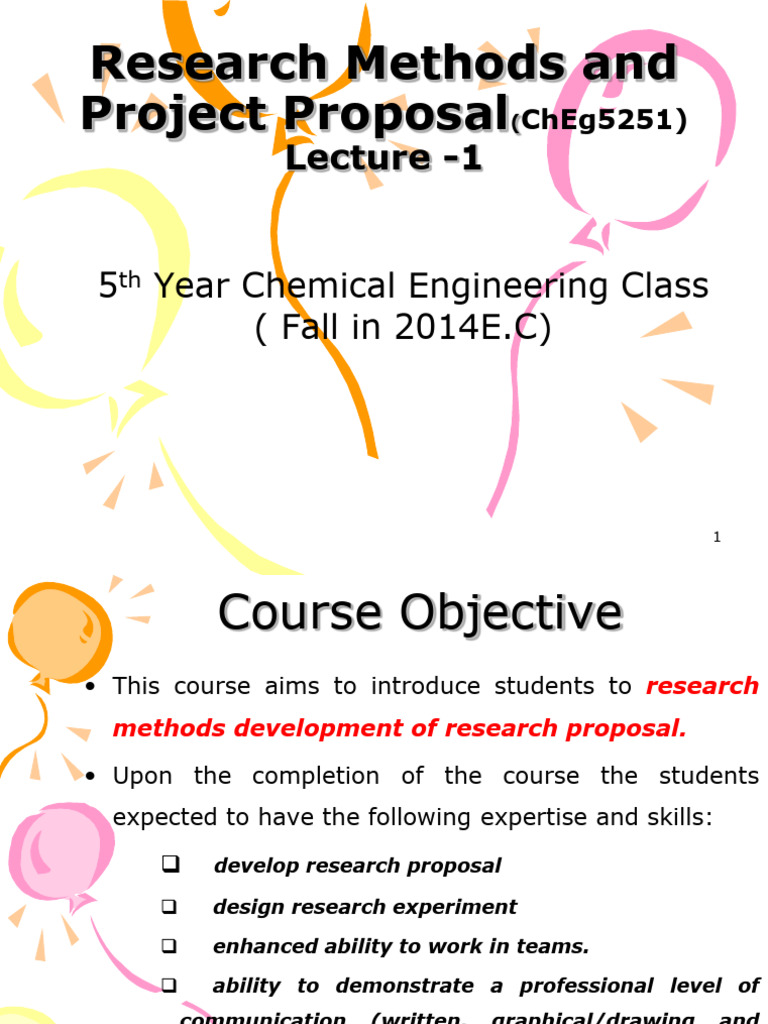 Lecture - 1 Research Method & Project Proposal | PDF