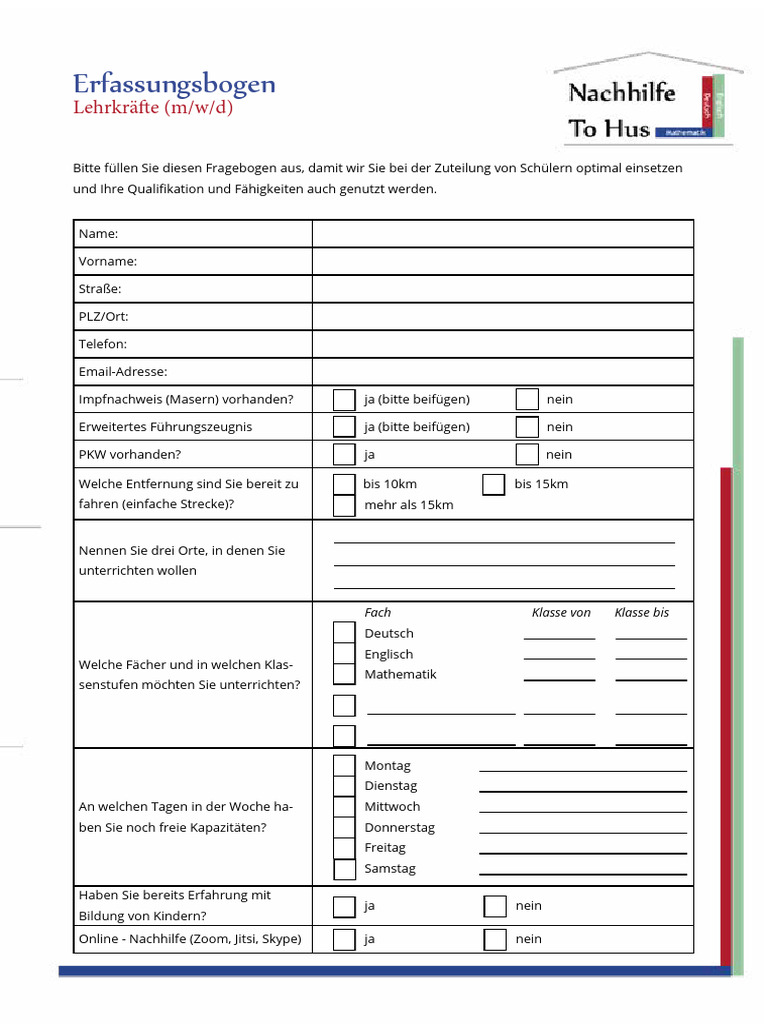 FB PW 00001 0 - Erfassungsbogen - NTH | PDF