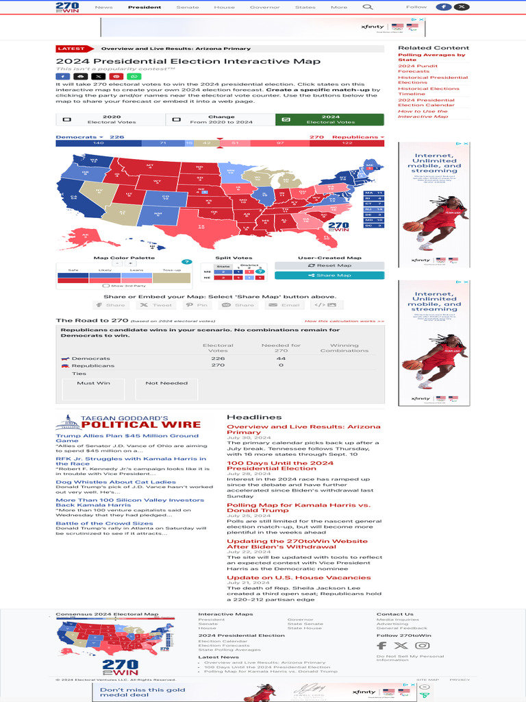 270towin - 2024 Presidential Election Interactive Map | PDF