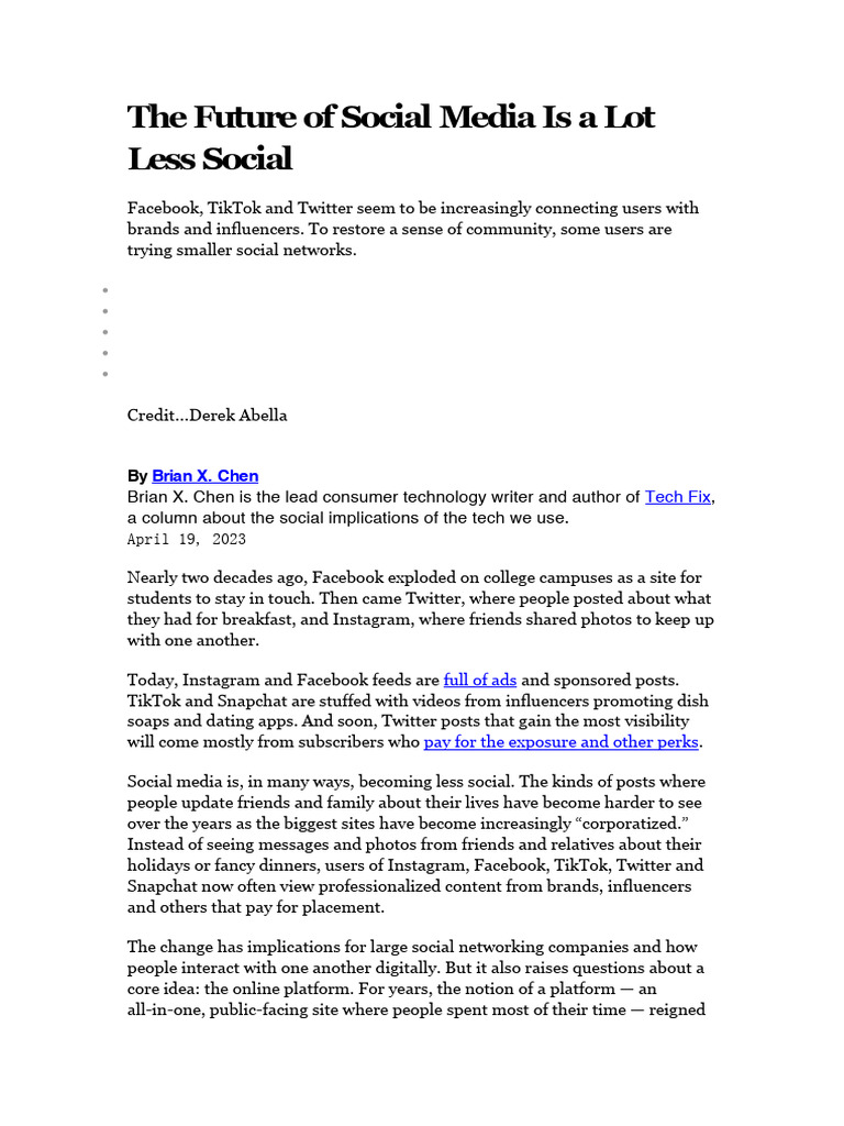 The Future of Social Media Is A Lot Less Social | PDF