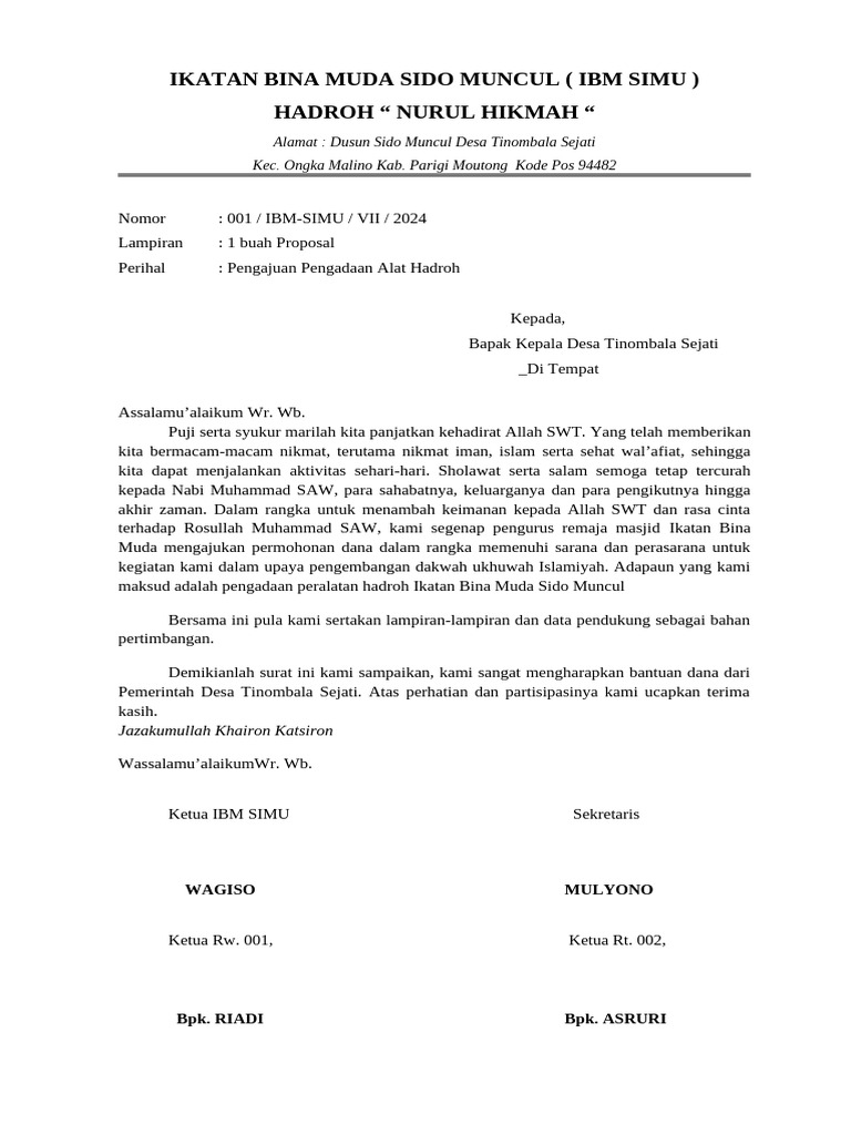 Contoh Proposal Pengajuan Pengadaan Alat | PDF