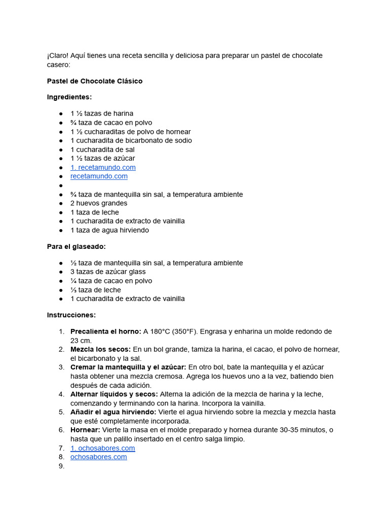 Como Hacer Un Pastel | PDF