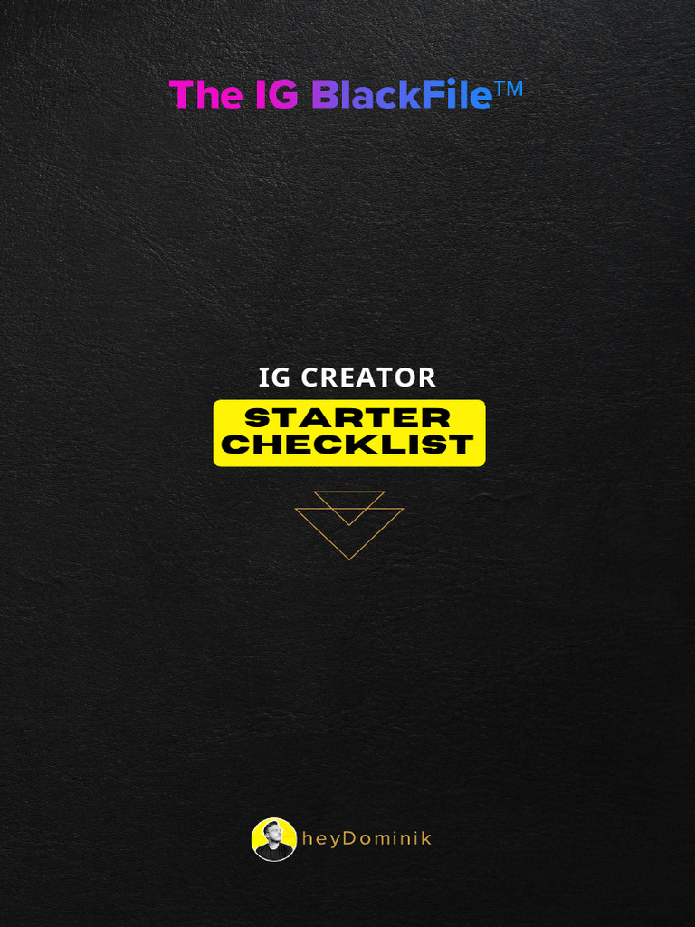 IGBF - IG Creator Starter Checklist | PDF