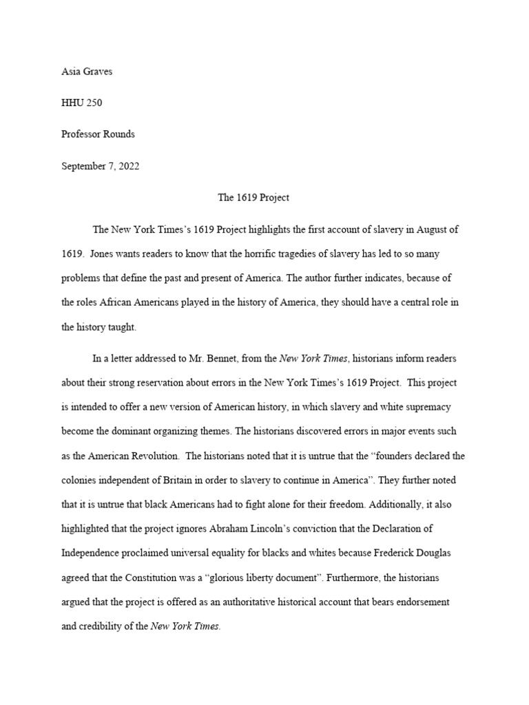 The 1619 Project | PDF