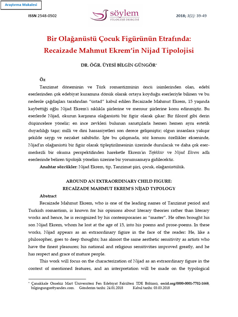 Bilgin Güngör Yazısı NİJAD | PDF
