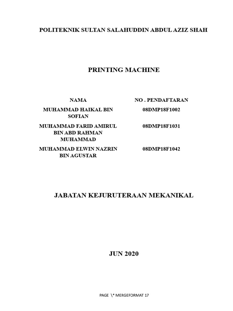 Printing Machine | PDF