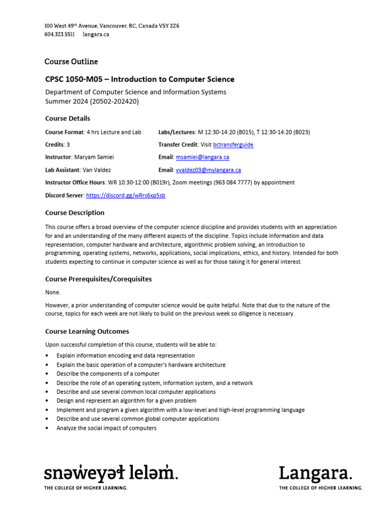 CPSC 1050 M05 Msamiei 202420 | PDF | Computing