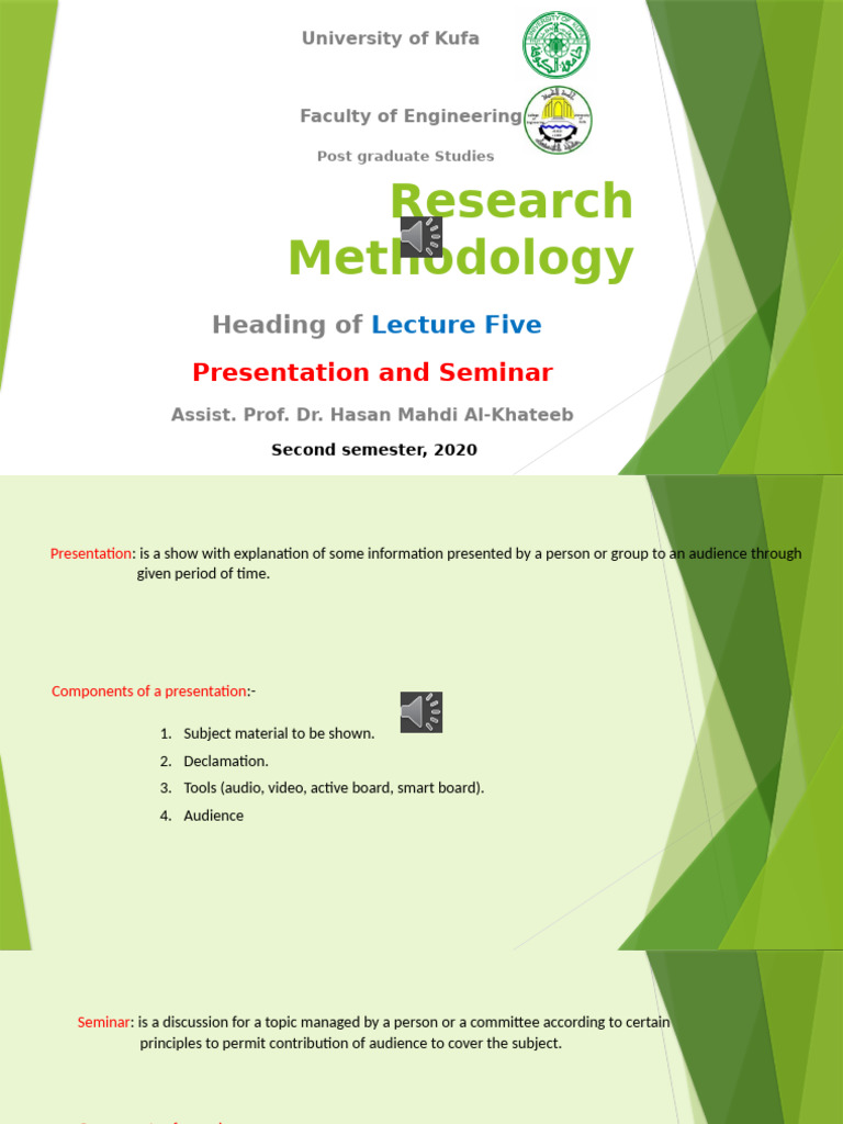 Lecture 5 Presentation and Seminar | PDF