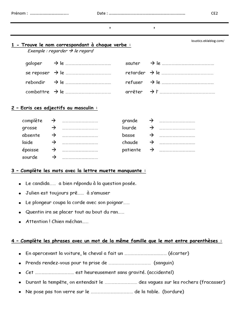 Lettre Finale Muette Exo Loustic | PDF