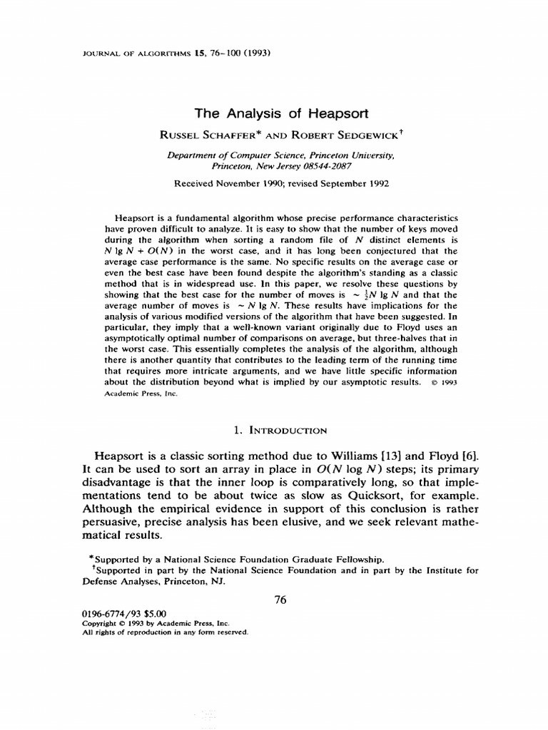 The Analysis of Heapsort | PDF